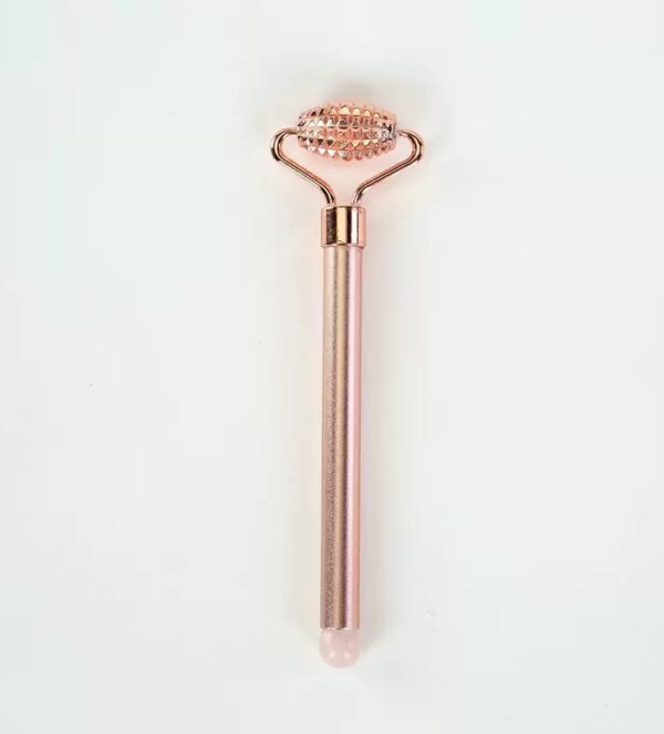 RODILLO JADE FACIAL TEXTURADO METALICO DOBLE PUNTOS 82880 - Uni Cosméticos