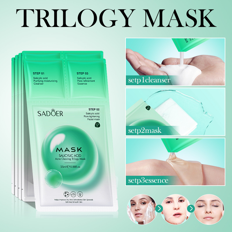 MASCARILLA DE 3 PASOS CON ACIDO SALICILICO PARA ACNE 0.8ML+0.8G+25G 06950 - Uni Cosméticos